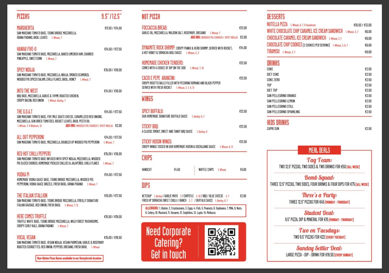 Menu - Fired Up Pizza